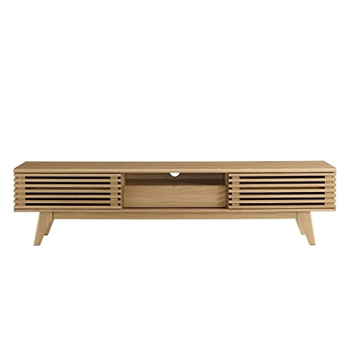 Modway Render Mid-Century Modern Low Profile 70 Inch TV Stand in Oak, 70"