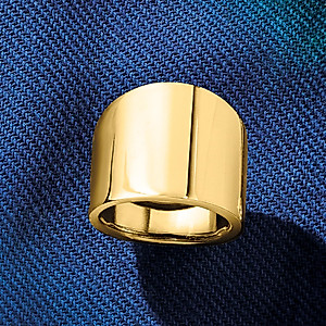 Ross-Simons Italian 14kt Yellow Gold Wide Polished Ring. Size 8