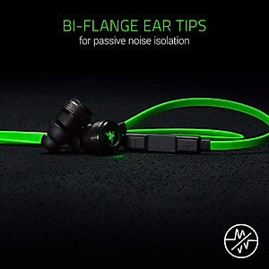 Razer Hammerhead Earbuds for iOS: DAC - Custom-Tuned Dual-Driver Technology - in-Line Mic & Volume Control - Aluminum Frame - Lightning Connector - Green, RZ04-02090100-R3U1