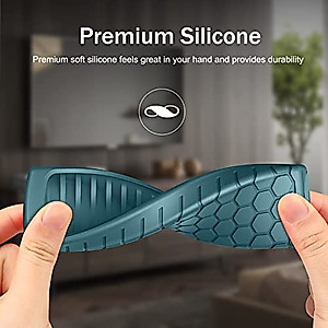 Fintie Silicone Case for Amazon Hisense/Toshiba/Insignia/Pioneer/Fire TV 4-Series/Fire TV Omni (QLED) Series TV Remote - [Anti Slip] Shockproof Cover for Fire TV Alexa Voice Remote, Dark Cyan