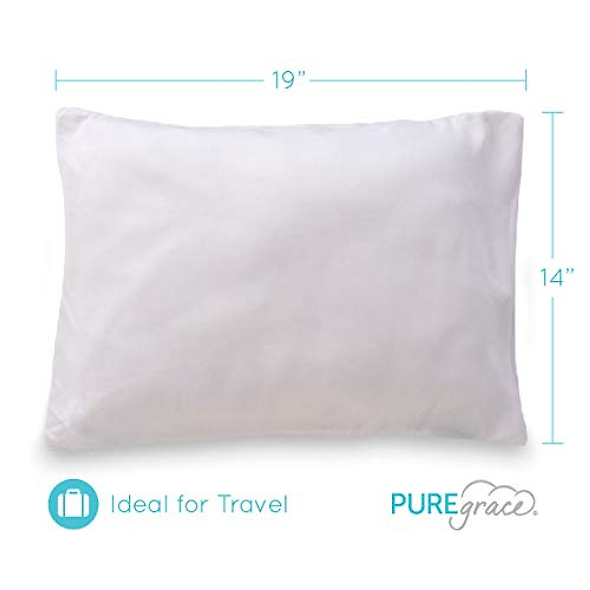 PUREgrace Organic Cotton Toddler Pillow with Pillowcase Natural GOTS Certified - Sensitive Skin Friendly - 100% Eucalyptus Tencel