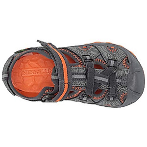 Merrell Kid's Unisex Hydro Sport Sandal, Grey/Orange,11 Big Kid