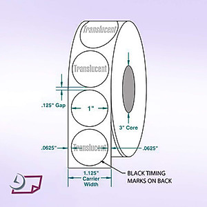 Wafer Seals, 1 inch Diameter, Frosted Clear Translucent Labels, Great to Seal Folded Self-Mailers, Booklets and Catalogs (Roll of 5,000)