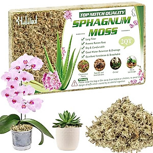 Halatool 3OZ Natural Sphagnum Moss for Plants 2 QT Premium Peat Moss Dried Long Fiber Orchid Moss for Orchid Repotting Carnivorous Succulents Garden Flowers Crafts Terrarium and Reptiles