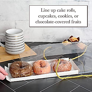 Spec101 Clear Dessert Boxes with Handles - 10.8x4.3x3.7in Small Cake Boxes 10pk Clear Gift Boxes for Bakery and Favors