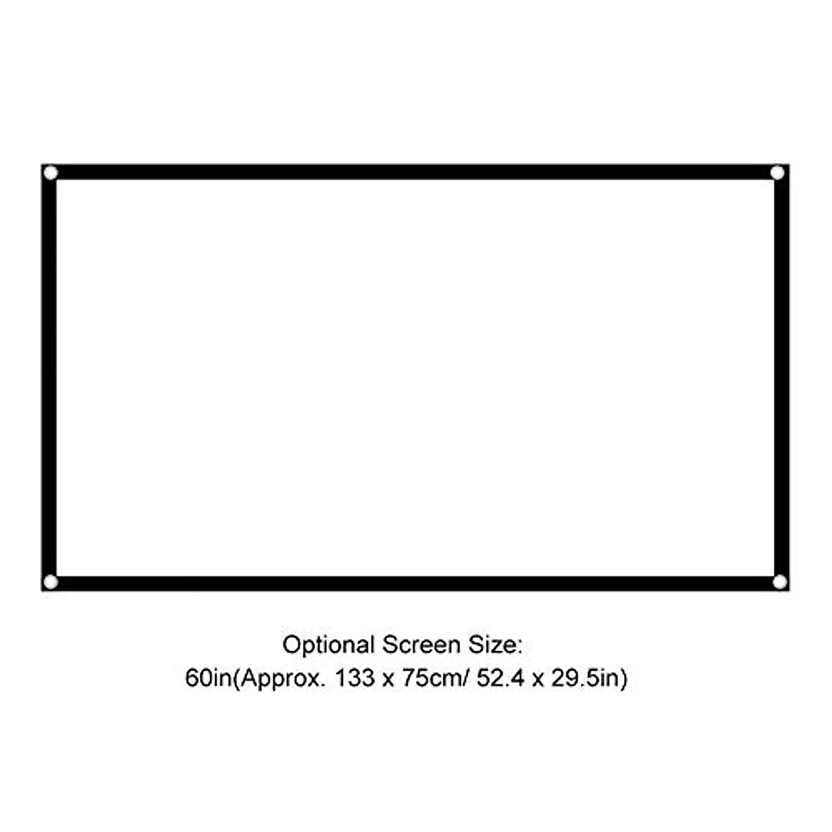 60-150 Inch Portable Projector Screen, Foldable 16:9 HD Non-Crease Polyester Projection Movies Screen Curtain for Indoor Outdoor Film Home Theater Office/Camping/Party(60")