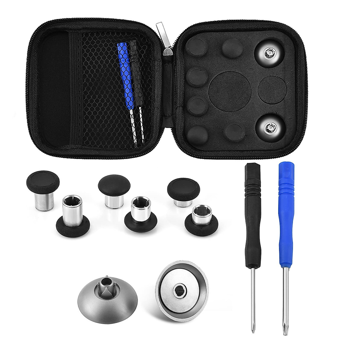 Mini Joystick Button, Canvas Cloth Case High Accuracy 3 Pairs Thumb Stick for Game Console Replacement for Replacement for