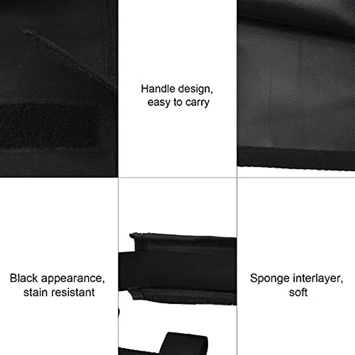 Watris Veiyi Black Folding Tables Storage Bags, Sponge Interlayer Waterproof Oxford Cloth Outdoor Multifunctional Carrying Bag for Picnic