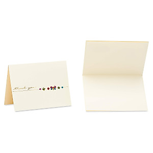 Papyrus Thank You Cards with Envelopes, Flower and Butterfly Gems (2-Count)