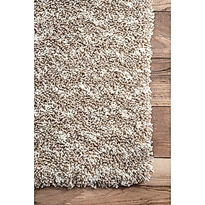nuLOOM Cuellar Chevron Shag Area Rug, 9x12, Cream
