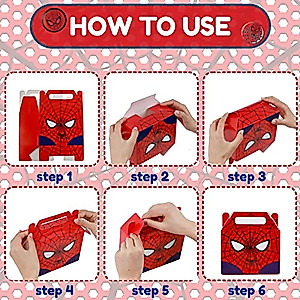 Vissestis Spider Birthday Party Favors Supplies for Kids, 16 Pcs Gift Bags Goodie Candy Bags for Classroom Rewards Carnival Christmas Prizes Decor Gifts for Boys Girls