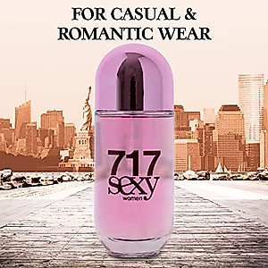 NovoGlow 717 Sexy Women- 100ml/3.4 Fl Oz Eau De Parfum Spray - Long Lasting Floral Citrusy & Powdery Fragrance Smell Fresh & Clean All Day Includes Carrying Pouch Gift for Women for All Occasions