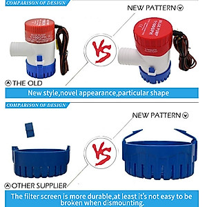 Submersible Boat Bilge Water Pump 12v 1100gph Non-Automatic Marine Electric Bilge Pump for Ponds, Pools, Spas Silent, Boat Caravan RV Submersible