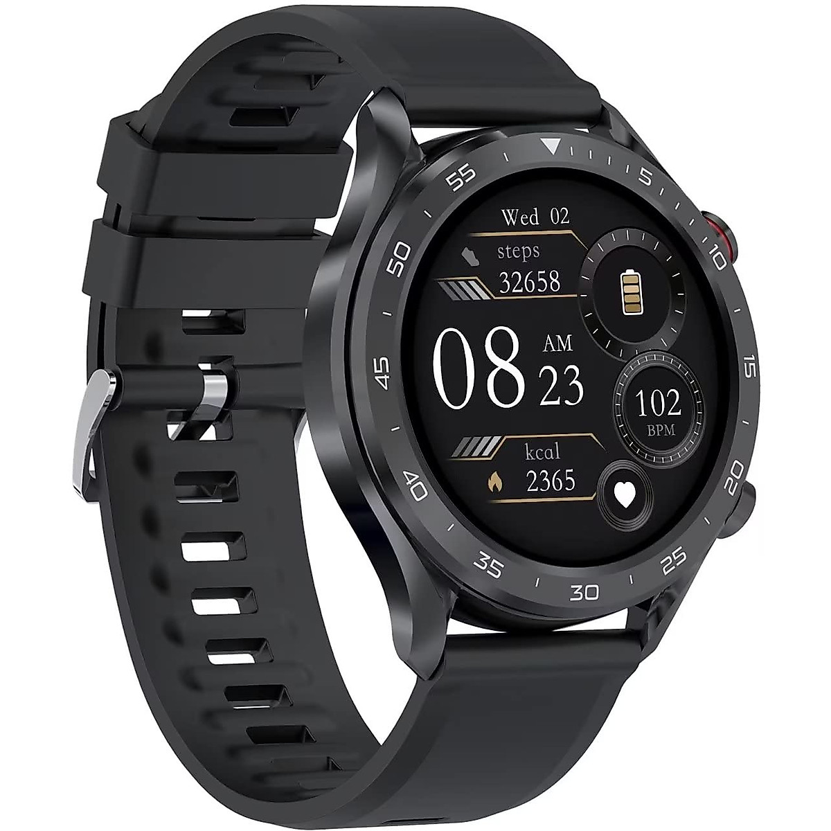 BRIBEJAT BT2 Pro Smart Watch for Men Compatible with Samsung iPhone Android Phones (Dial/Answer Call) Built-in Music Player, Voice Assistant, Real-time Heart Rate & Sleep Monitor, Black