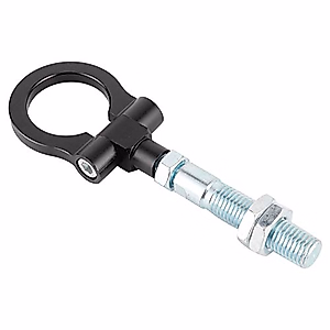 Tow Hook, Heavy Duty Car Racing Tow Hook Red Folding Ring Refitting Front Auto Trailer Accessory Fit for Hyundai Veloster 2012‑2017(Black)