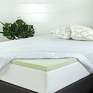ZINUS 1.5 Inch Green Tea Memory Foam Mattress Topper / Pressure-Relieving Layers / CertiPUR-US Certified, King