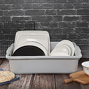 Utiao 13 L Commercial Bus Tub Box, 3-Pack Dishpan Basin Tub, Grey