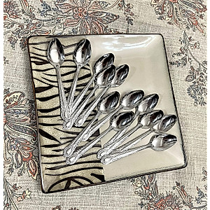 Teaspoon mini 12 Pieces Stainless Steel Demitasse Espresso Spoon Mirror Polished Dishwasher Safe Rust and Heat Resistant (12)