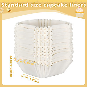 Tanlade 350 Pcs Square Mini Cupcake Liners Disposable Brownie Baking Cups Pan Liners Paper Baking Cup for Cupcakes and Cup Liners Party Supplies for Weddings Birthdays Bridal(White)