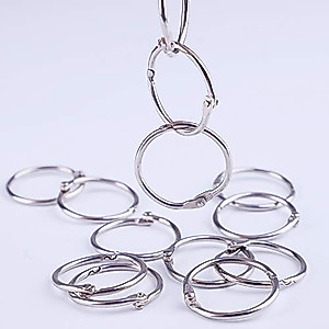 Antner Binder Rings 1.2 Inch/30mm Nickel Plated Metal Book Rings for Index Cards Flash Cards Notebook Paper Rings, Sliver Loose Leaf Binder Rings Keychain Rings Clips for School Office Home, 120 Pack