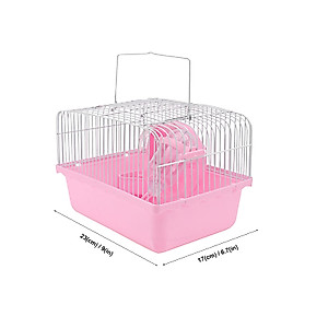 ULTECHNOVO Chinchilla Cage Hamster Carrier Guinea Pig Travel Cage with Wheel and Water Bottle- Small Animal Cage Small Devil Hamster Carry Cage Guinea Pig Toys Hamster Enclosure