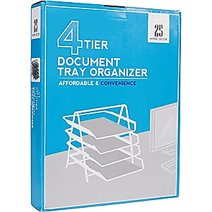 4-Letter Tray Office Desk Organizer, Black