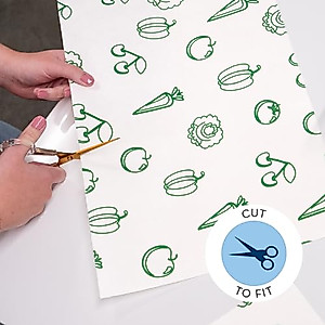 Envision Home Refrigerator Liners, Shelf Liner, Absorbent Fridge Liners, 12 Inch x 24 Inch, Veggie Print, 3 Pack