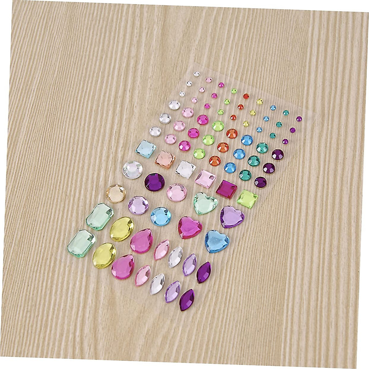 TEHAUX 2 Sheets Rhinestones Stickers Crystal Decor Gem Stickers Kid Stickers Crystals Decor Kids Decor Jewel Stickers Phone Stickers Rhinestone Stickers Gems Stickers Child Acrylic Crafts