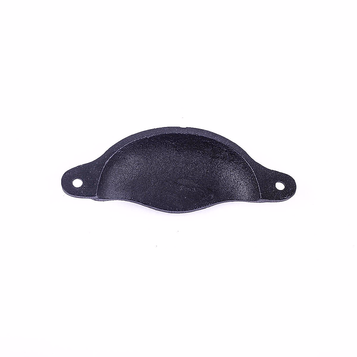 Renovators Supply Manufacturing Antique Black Cabinet Drawer Cup Bin Pull Wrought Iron 4.5" W x 1.5" H Kitchen Dresser Handles Rust Resistant Powder Coated Unique Pulls with Hardware Pack of 2