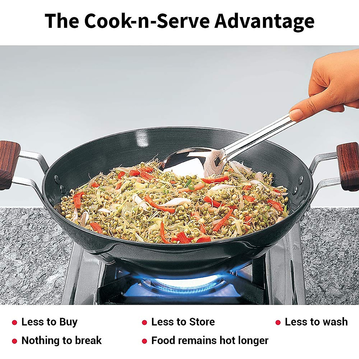 HAWKINS Futura Hard Anodised Deep-Fry Pan (Kadhai) With Stainless Steel Lid2.75 Litre Black