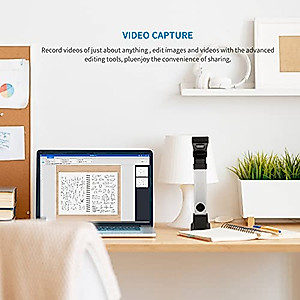 NetumScan Upgraded Book & Document Scanner for Teachers, Multi-Language OCR and English Article Recognition by AI Technology, Real-time Projection, Video Recording, Foldable & Portable, Only Windows