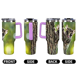 Australia Cute Sugar Glider Insulated Tumbler with Lid And Straw Stainless Steel Travel Coffee Mug 40oz Violet-style