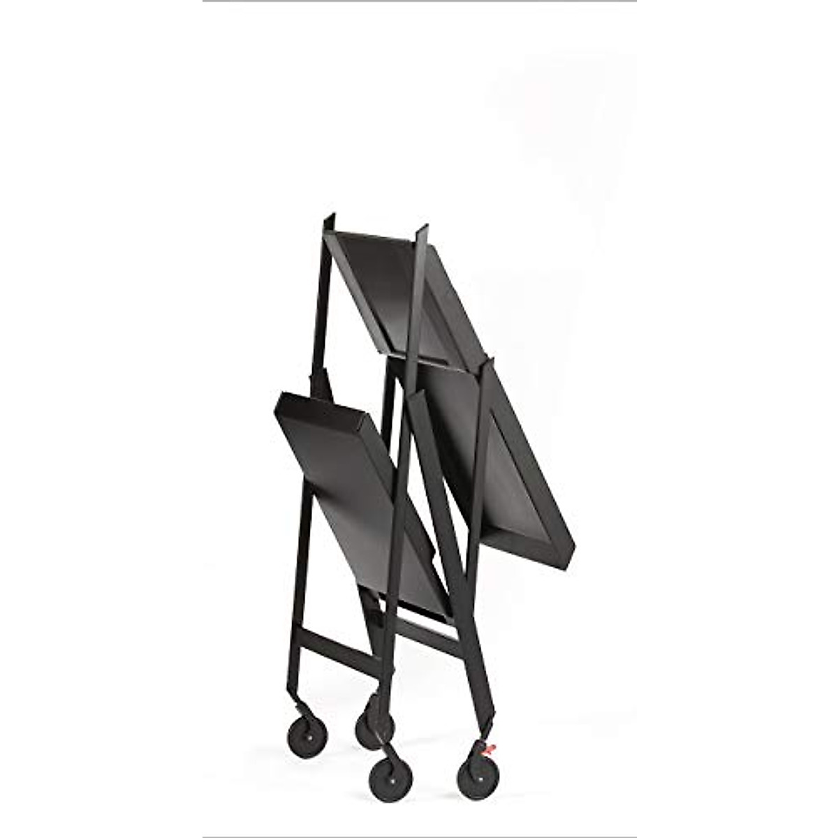 Alessi RS11 B Plico Folding trolley in steel coloured with epoxy resin, black. Shelves in polyurethane.