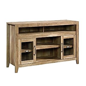 Sauder Dakota Pass Entertainment/Fireplace Credenza, For TV's up to 60", Craftsman Oak finish