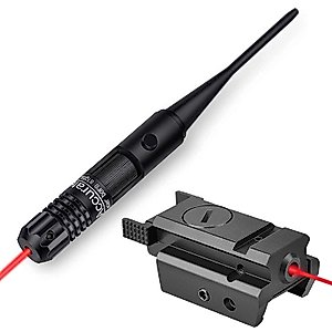 EZshoot BoreSighter for 0.177 to 0.54 Caliber and Red Dot Laser Sight Tactical 20mm Standard Picatinny Weaver Rail for Pistol Handgun Gun Rifle