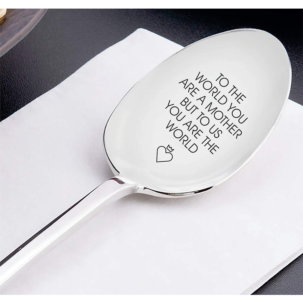 To The World You Are A Mother But To Us You Are The World Engraved Mothers Day Spoon Gift For Mom Coffee Spoon Gift For Her Gift For Mom Unique Spoon Gift Ideas Best Vintage Silverware Moms Gift