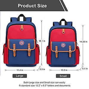 weiatas Kids Backpack Children Bookbag Preschool Kindergarten Elementary School Bag for Girls Boys (Red-blue, Small)