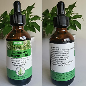 Rollnewskin Rosemary Oil for Hair Growth - Rosemary Essential Oil for Hair Growth, nourishes Beards, moisturizes Eyelashes and Cares for Skin (60ml)