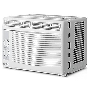 mollie 5,000 BTU Window Air Conditioner with Mechanical Controls and easy-to-Clean Washable Filter, Cool up to 150 Sq. Ft. For Bedrooms Guest Rooms
