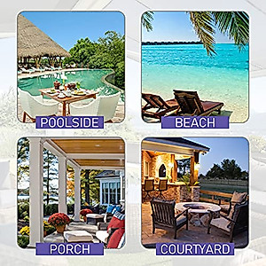 FDW Outdoor Table Patio Table Dining Table with Tempered Glass Umbrella Hole for Lawn Balcony, Yard (Square)