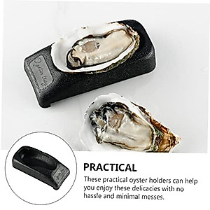 Angoily Oyster Seat Mini Tools Wood Tools Plastic Stand Wood Oyster Shucker Household Shellfish Opener Tool Seafood Open Machine Oyster Opening Tool Oyster Trays Oyster Holders Black Pvc
