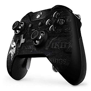 Skinit Decal Gaming Skin compatible with Xbox One Elite Controller - Officially Licensed NFL Minnesota Vikings Black & White Design