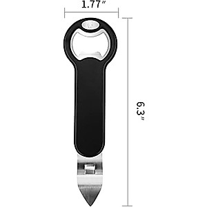 KITCHENDAO Magnetic Bottle and Can Opener for Refrigerator, Stainless Steel Manual Can Punch Opener for Liquid with Cap Catcher, Stick to Fridge for Easy Storage, Can Tapper Church Key with Magnet