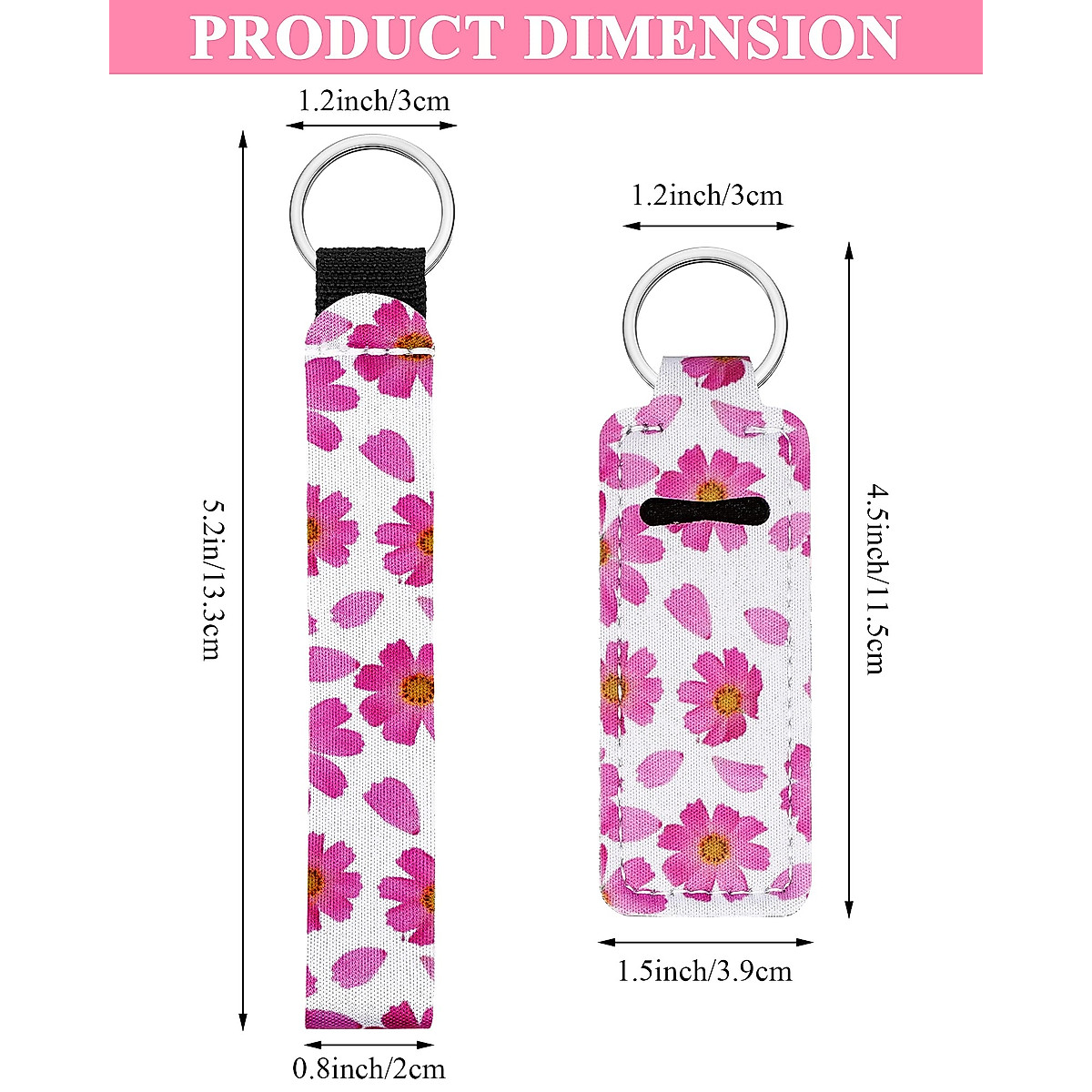 40 Pieces Lipstick Holder Keychain Wrist Lanyard Set Clip-on Sleeve Lipstick Pouch Lip Balm Keyring Holder Protective Cases with Rings for Women Travel Accessories, Assorted Styles