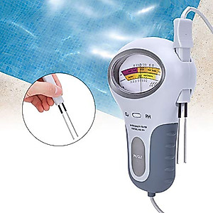Diyeeni Portable 2 in 1 Chlorine and PH Tester, Swimming Pool Spa Water Quality Monitor Meter with Needle, CL2 Level Home Testing Device