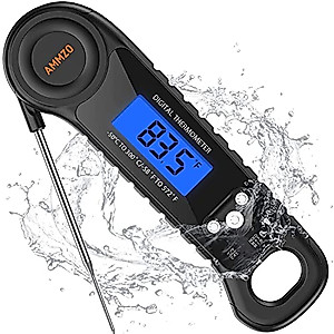 AMMZO Digital Meat Thermometer for Grilling, Instant Read Food Thermometer Waterproof with Backlight for Cooking, Deep Fry, BBQ, Grill, Smoker and Roast