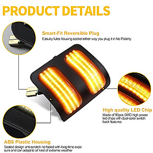 Switchback F250 Side Mirror Turn Signal DRL Running Lights,Sequential Tow Mirror LED Lights For Ford F-350 F-450 F-550 Super Duty 2008-2016 7C3Z-13776-A 7C3Z-13776-B 7C3Z13776A 7C3Z13776B