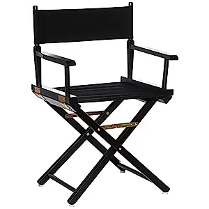 Casual Home Director's Chair ,Black Frame/Black Canvas,18" - Classic Height