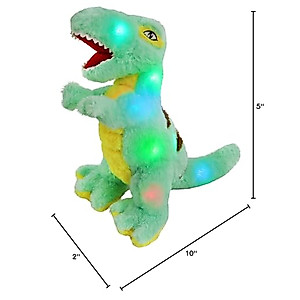 Glow Guards Light up T-Rex Dinosaur Stuffed Animal,Soft Dinosaur Plush Toy with LED Night Lights Glow in The Dark,Birthday Children's Day Gifts for Toddler Kids,14''