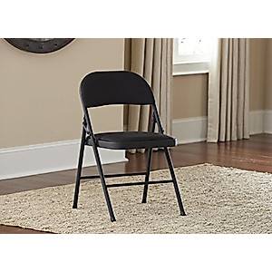 COSCO Fabric Folding Chairs, Black (4-pack)